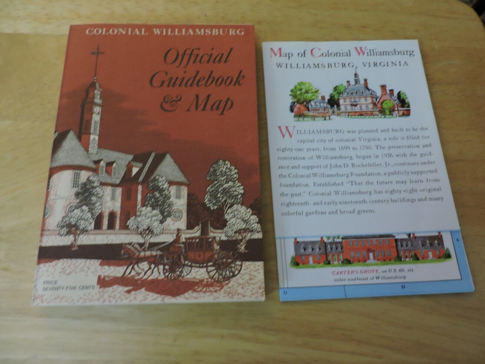 OFFICIAL GUIDEBOOK & MAP COLONIAL WILLAMSBURG 1979 – Juniors Variety Store